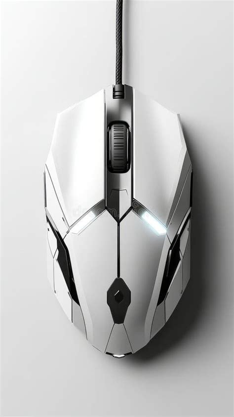 A White Computer Mouse With A Black And Silver Design Stock Illustration Illustration Of Black