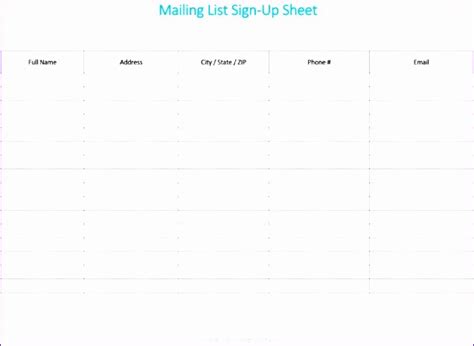 Excel Mailing List Template