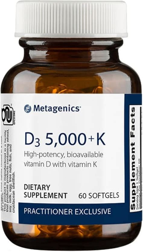 Metagenics Vitamin D3 5000 Iu With Vitamin K2 Vitamin D