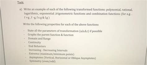 Solved A Write An Example Of Each Of The Following