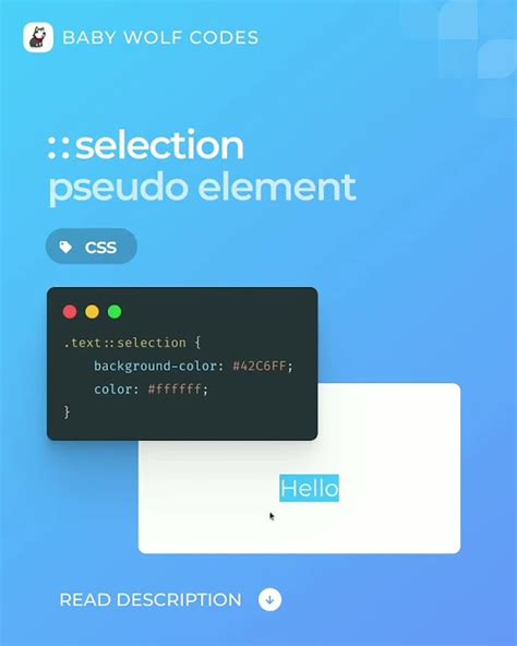 the selection pseudo element in css 🔥 youtube