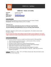 ENGR Statics Course Syllabus Objectives And Homework Course Hero