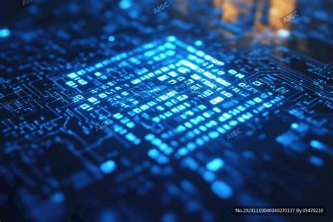 Ai创作图信息时代芯片电路蚀刻 集成电路产业 Ic产业 芯片集成电路 人工智能芯片 半导体芯片 芯片工业40工业科技 电路科技 电路板技术 蓝色it科技 芯片设计与制造 网络数字信息化芯片