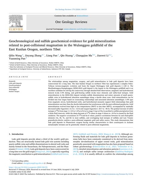 Pdf Geochronological And Sulfide Geochemical Evidence For Gold Mineralization Related To Post