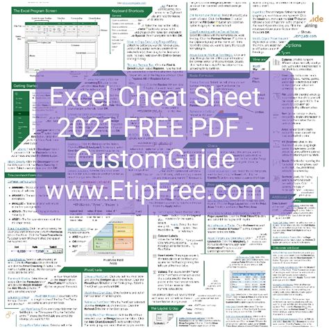 🆓excel Cheat Sheet 2023 Free Pdf