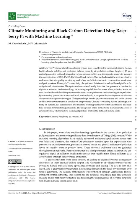 PDF Climate Monitoring And Black Carbon Detection Using Rasp 2 Berry Pi With Machine Learning