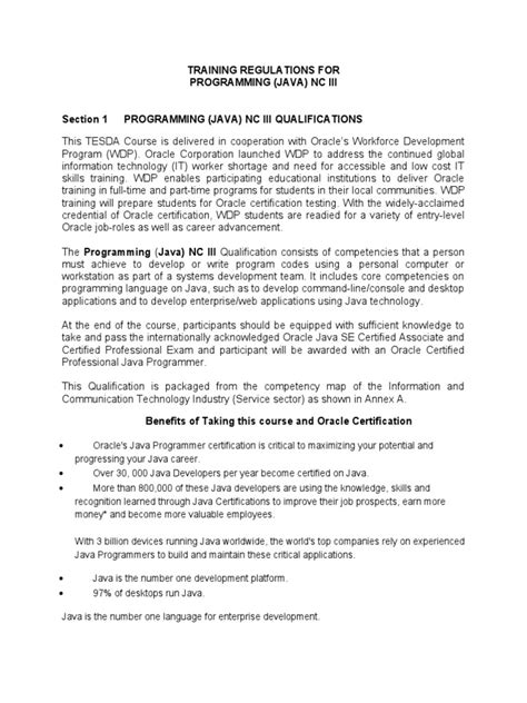 Tesda Java Programming Nc Iii Guide Pdf Programmer Java