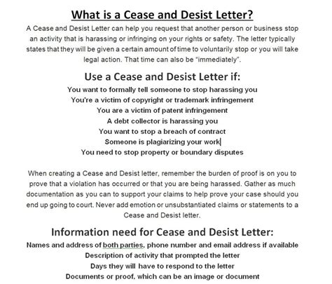 Cease And Desist From Trespassing Letter Template MS Word Docx Digital