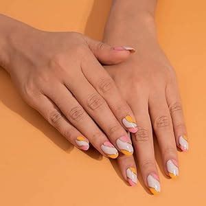 Buy NailKnack Artificial Nails Shimmering Sunrise Elegance Lightweight Long Lasting False