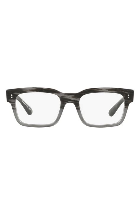 Oliver Peoples Hollins 53mm Rectangular Optical Glasses Matte Black