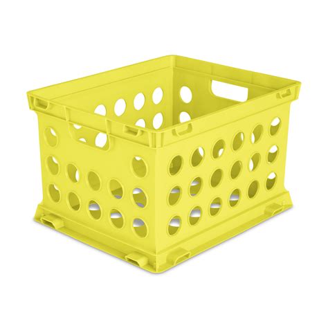 Sterilite File Crate Plastic Lemon Lime