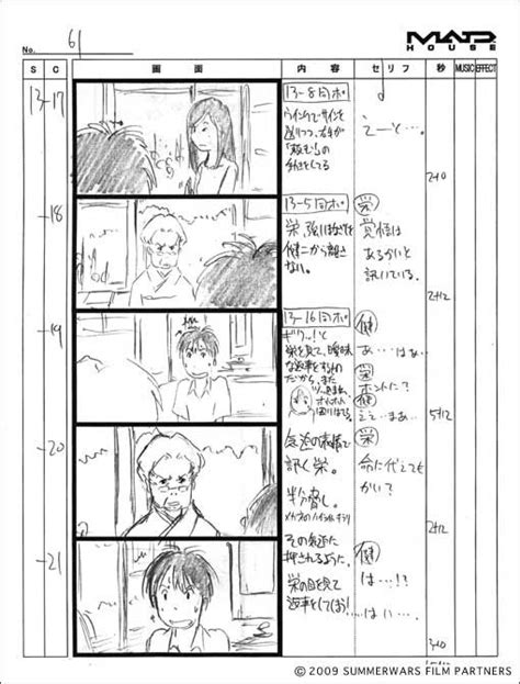 Webアニメスタイル ｜ 【artwork】『サマーウォーズ』第11回 絵コンテ1《ユーモア編》 Storyboard Examples