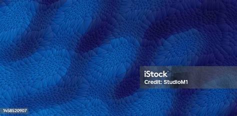 다각형 구조를 가진 파란색 추상 배경 수면 물결 모양의 격자 배경입니다 모자이크 주름진 질감 브로셔 포스터 프리젠 테이션 전단지 또는 배너에 대 한 3d 벡터 그림입니다 0