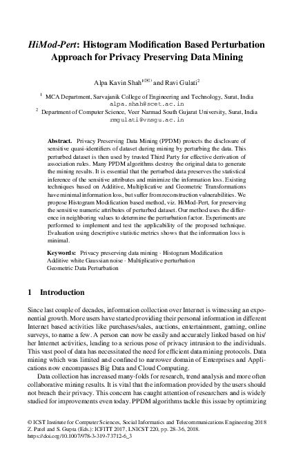 pdf himod pert histogram modification based perturbation approach
