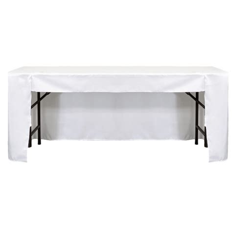 8 Ft X 18 Inches Fitted Polyester Rectangular Tablecloth Open Back Black Your Chair Covers Inc