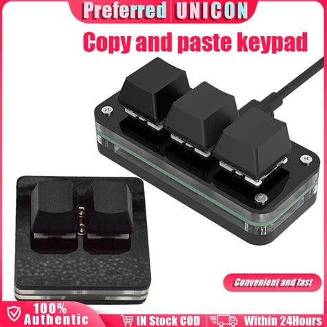 3 Key 2 Key Keypad Copy Paste Keyboard Black Mini Copy And Paste