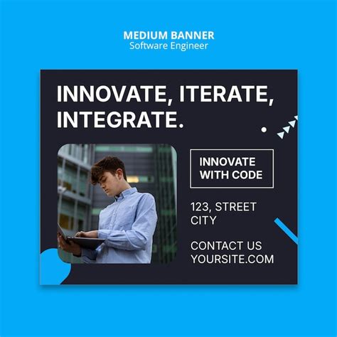 Free Psd Software Engineer Trifold Brochure Template Design