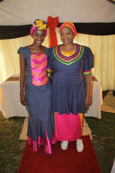 Makoti With Her Gorgeous Mother Wearing Sesotho Tradional Attire With