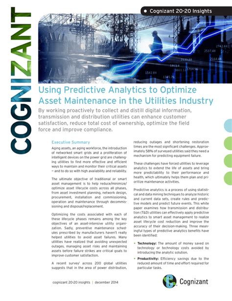 Using Predictive Analytics To Optimize Asset Maintenance