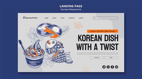 평면 디자인 한식 레스토랑 템플릿 무료 Psd 파일