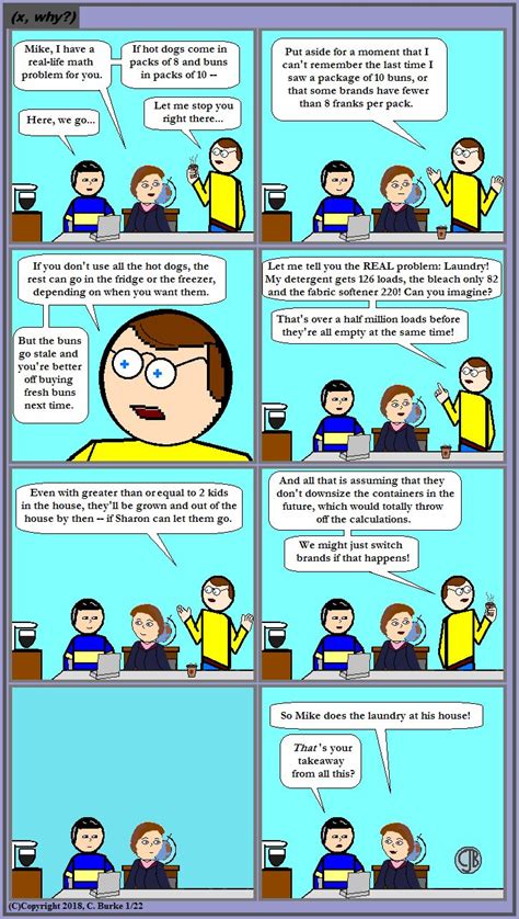 X Why Hot Dogs Buns And Laundry Geeky Humor Math Comics Eulogy