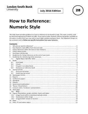 Fillable Online How To Reference Numeric Style Fax Email Print PdfFiller