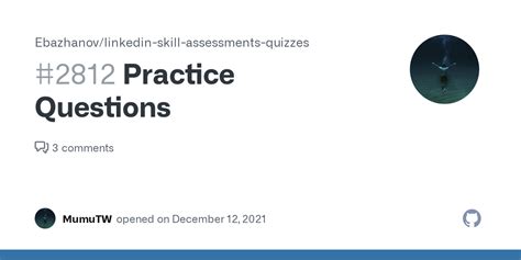 Practice Questions · Issue 2812 · Ebazhanovlinkedin Skill Assessments