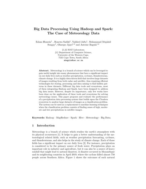 pdf big data processing using hadoop and spark the case of