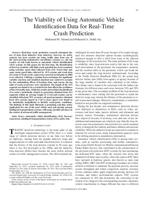 Pdf The Viability Of Using Automatic Vehicle Identification Data For