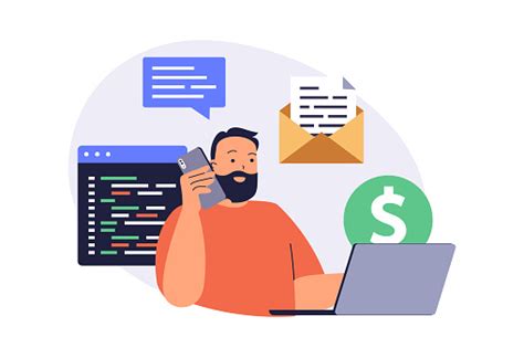 웹사이트 디자인을 위한 평면 만화 사람들과 함께하는 멀티태스킹 웹 개념 사무실에서 다양한 일을 하고 전화로 전화를 걸고
