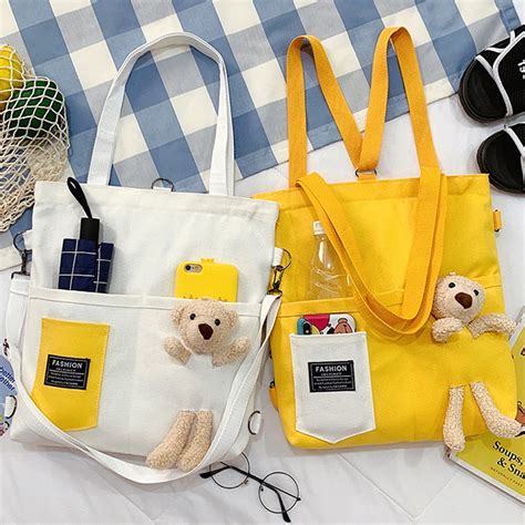 데일리 귀여운 입체 곰돌이 에코백 크로스백 가방 온채널