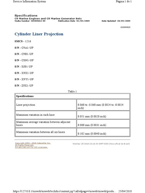 Cylinder Liner Projection Projeçao Camisa C9 Pdf