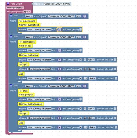 Gelöst Problem Mit Blockly Garagentorbeleuchtung Wled