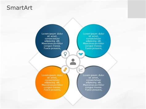 Smartart List Matrix 4 Steps Powerpoint Template