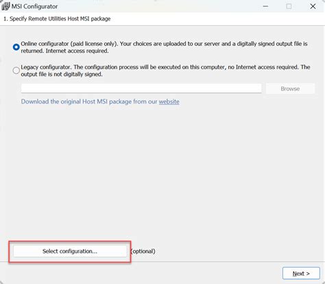 Utilizzo Dei File Di Configurazione Nel Configuratore Msi Remote