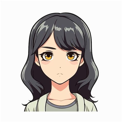 Premium Vector A Innocent Cute Girl Anime Style Vector Illustration