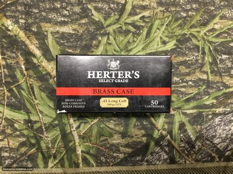 Herters 45 Long Colt 250 Gr Lfn Brass Case Ammo 200 Rounds