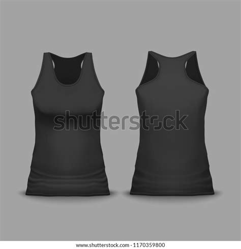 Black Female Sport Tank Top Vector Stock Vector Royalty Free 1170359800