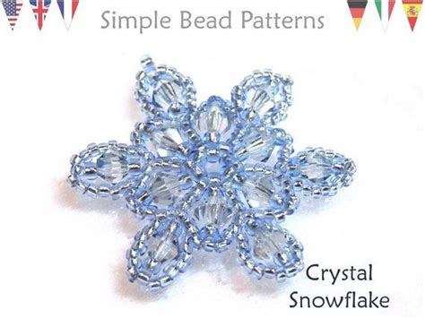 swarovski crystal snowflake necklace beading pattern etsy beaded