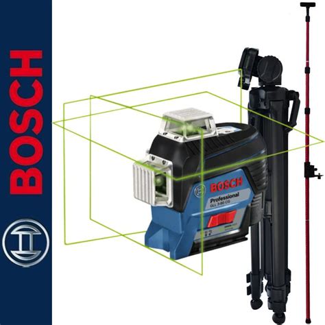 Bosch laser płaszczyznowy GLL 3-80CG zielony + Statyw alu 1,8m + Uchwyt ...
