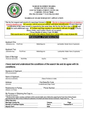 Fillable Online Fillable Online Webb County Clerks Office Margie