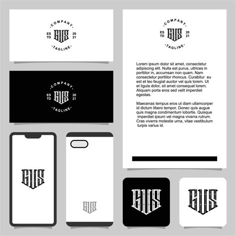 Creative Monogram Logo Design With Stationery Template 15272391 Vector