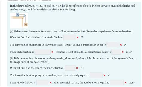 Solved Two Objects With Masses Of Mı 3 50 Kg And M2 5 40