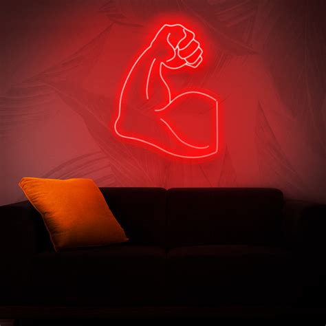 Muscular Arm Neon Sign Power And Strength The Art Neon