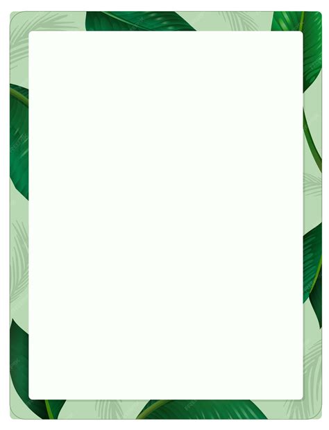 Premium Vector Green Tropical Plants Border Template With Aframe