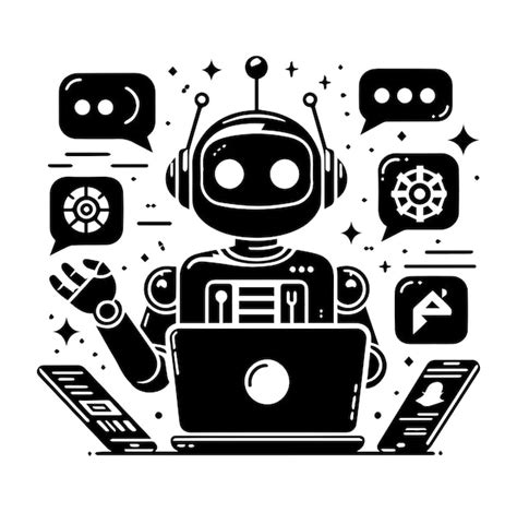 chatbot conversation vector art black vector silhouette premium ai