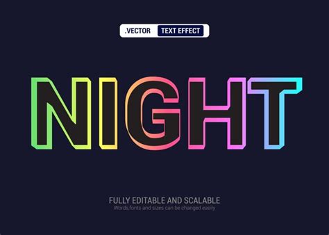 Premium Vector Night D Text Effect Editable Text Style Effect With