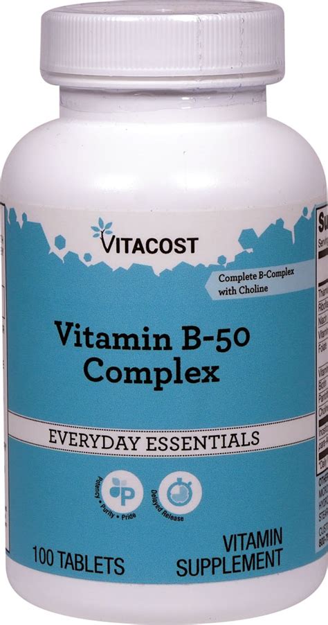 Vitacost Vitamin B 50 Complex 100 Tablets Vitacost