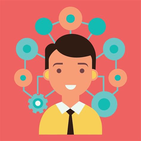 technology concept flat vector style illustration featuring machine
