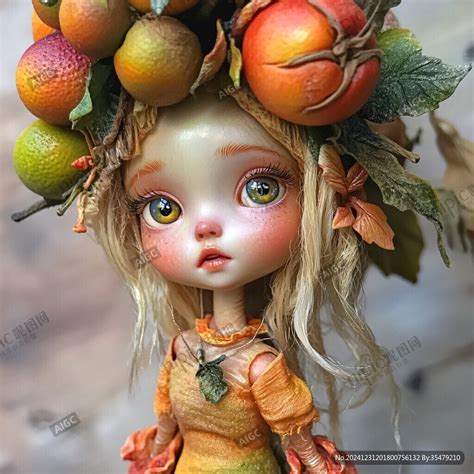 Ai创作图娃娃形水果 水果娃娃素材 水果俏皮娃娃 水果娃娃 水果女皇 水果姑娘 心想柿橙 摘果实的陶瓷少女 Bjd娃娃 橙色芭比 苹果娃娃 橙小妹 芒果娃娃 软陶娃娃 果色布丁娃nipic